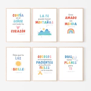 Spanish Kids Bible Verse, Wall Art, Scripture Posters, Church, Sunday ...