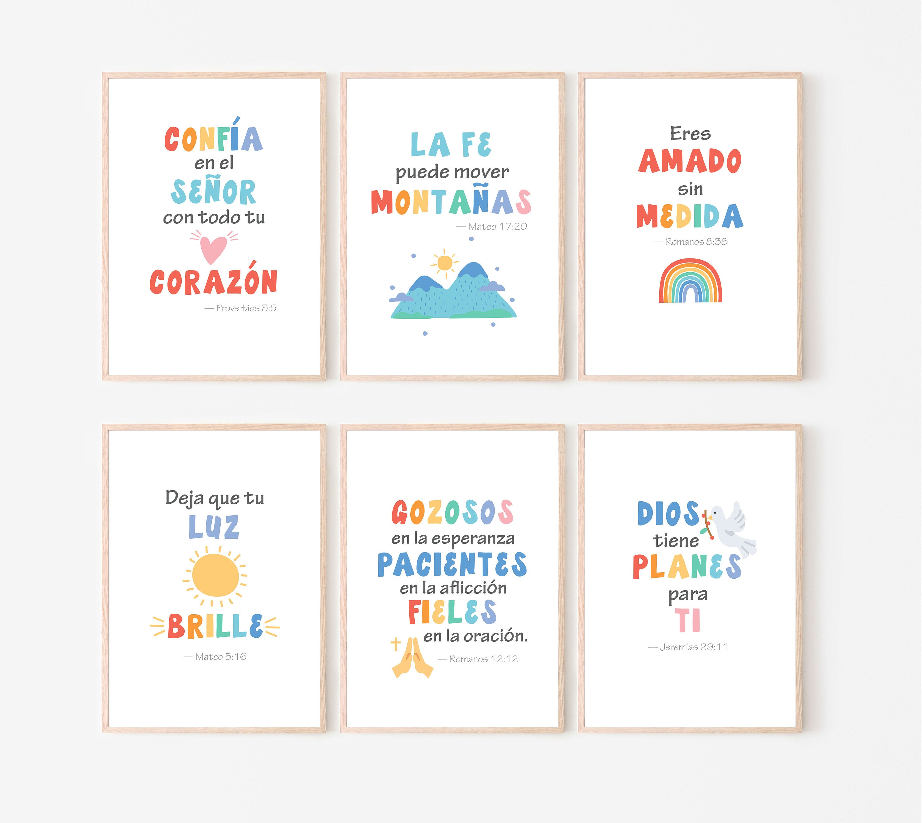 Spanish Kids Bible Verse, Wall Art, Scripture Posters, Church, Sunday ...