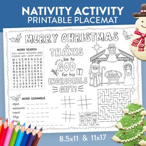 Christmas Story Nativity Activity Bible Verse Bundle Poster Church ...