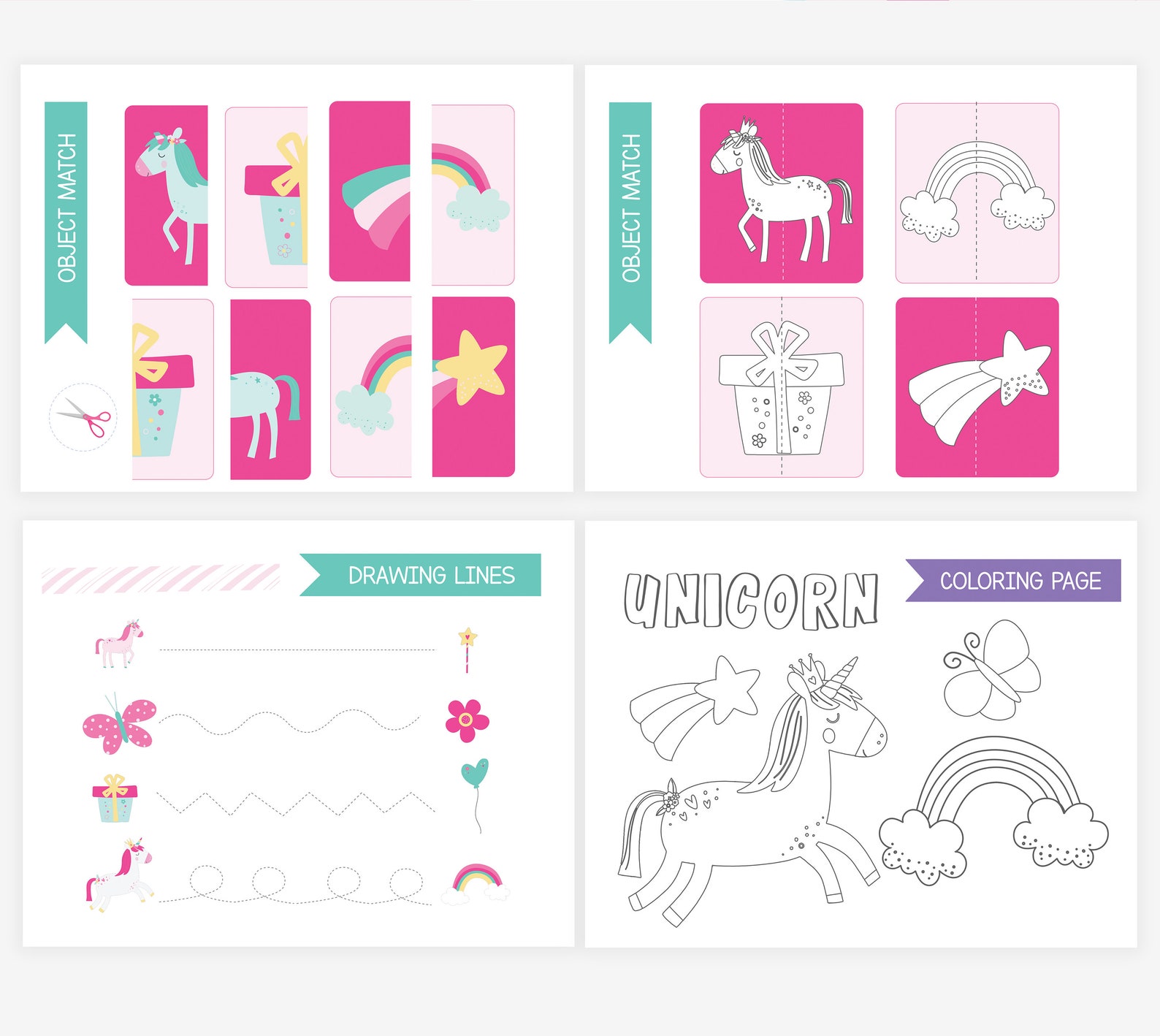 Unicorn Busy Book for Kids Educational Resources Homeschool - Etsy