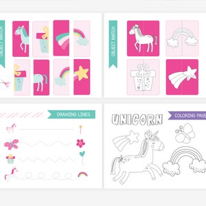 Unicorn Busy Book for Kids Educational Resources Homeschool Pre-school ...