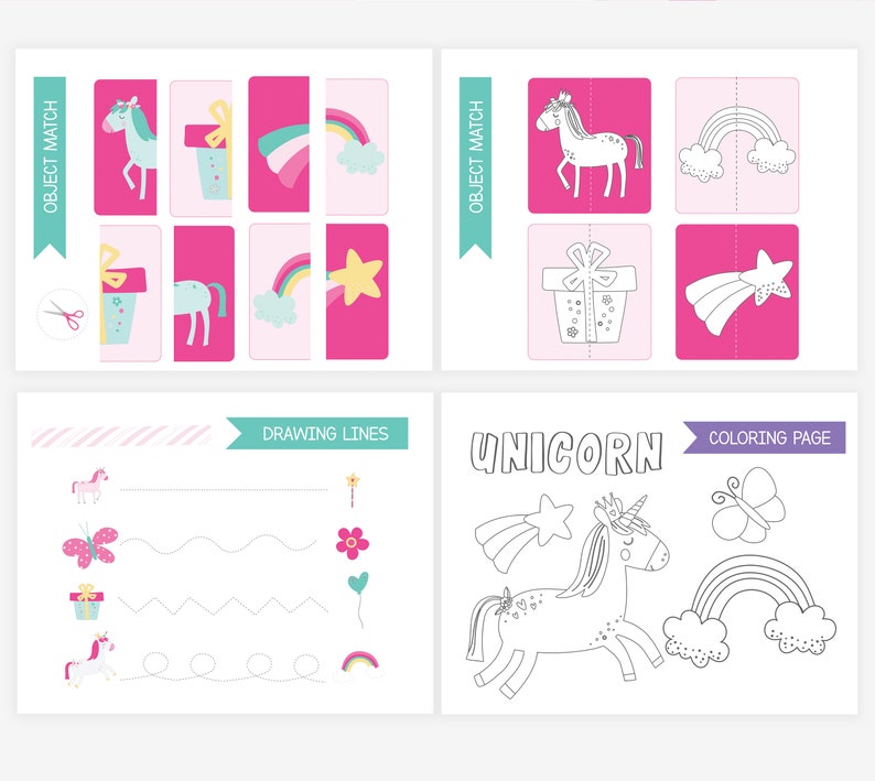Unicorn Busy Book for Kids Educational Resources Homeschool Pre-school ...