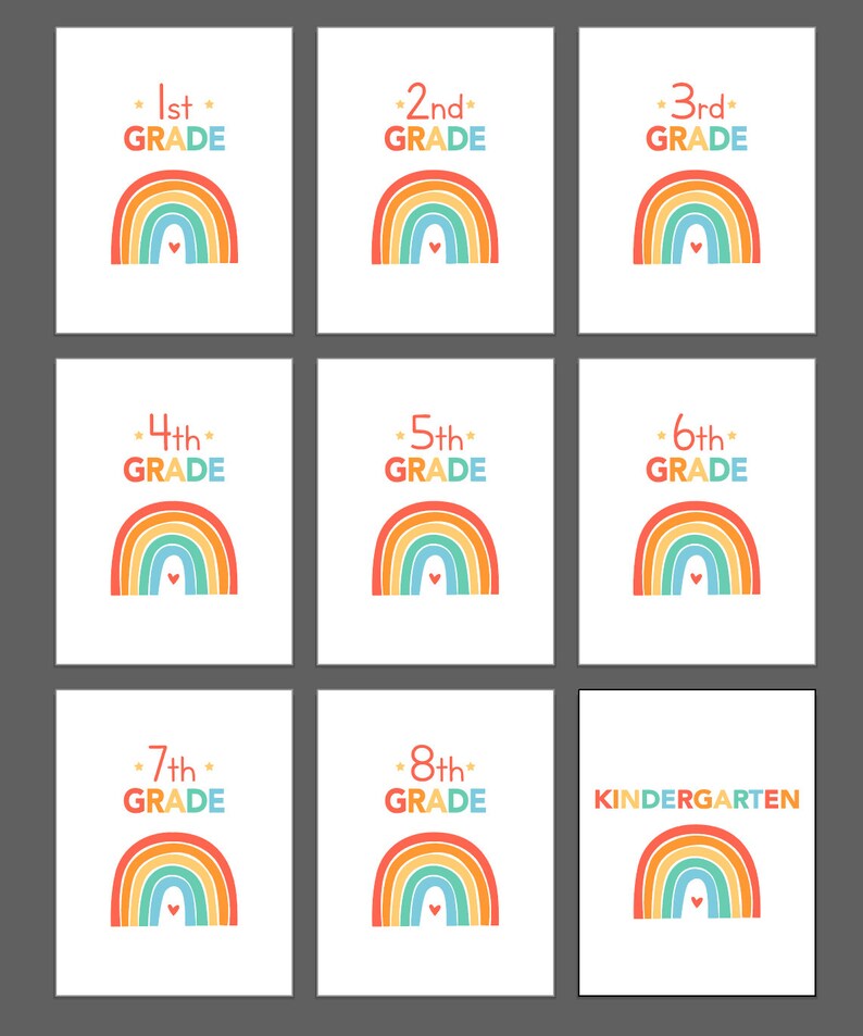 First Day of School Sign Kinder 1st 2nd 3rd 4th 5th 6th 7th - Etsy