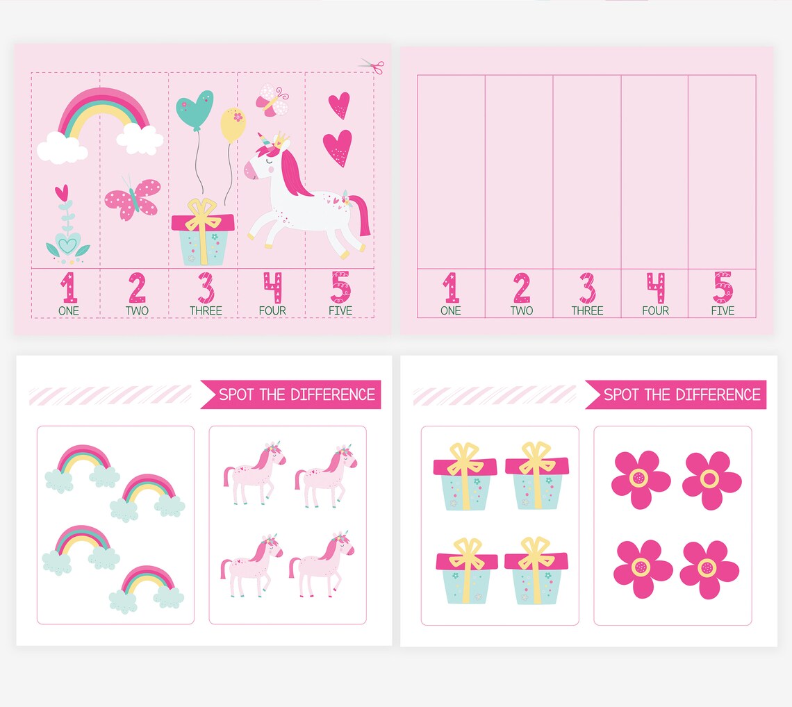 Unicorn Busy Book for Kids Educational Resources Homeschool Pre-school ...