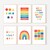 Kids Prints Rainbow Wall Art Educational Posters Set Playroom Toddlers ...