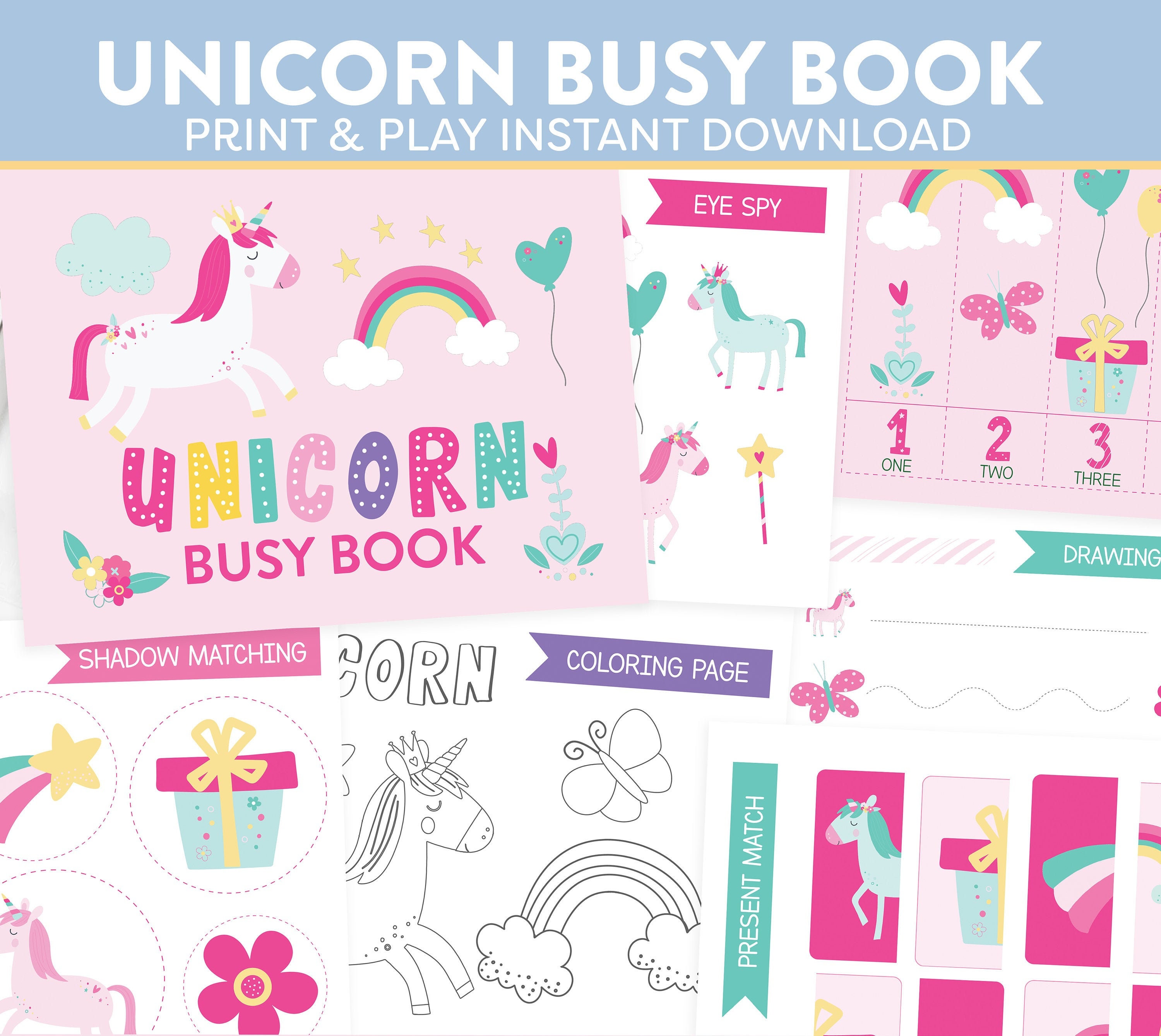 Unicorn Busy Book for Kids Educational Resources Homeschool - Etsy