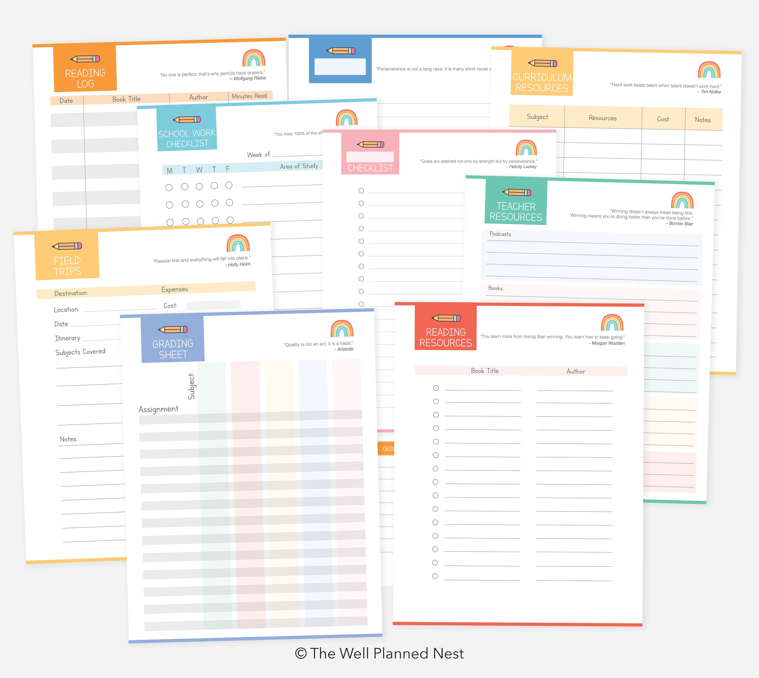 Homeschool Planner Printable Pre-school Montessori School Planner ...