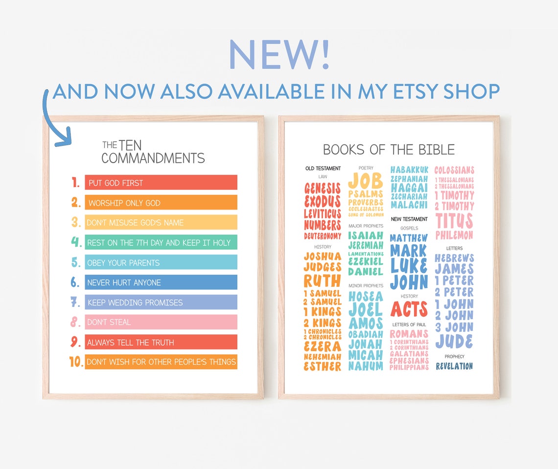 Kids Bible Verse Wall Art Scripture Posters Church Sunday | Etsy