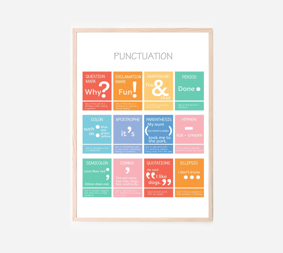 Punctuation Reading Spelling Learning Class Kids Download Elementary ...