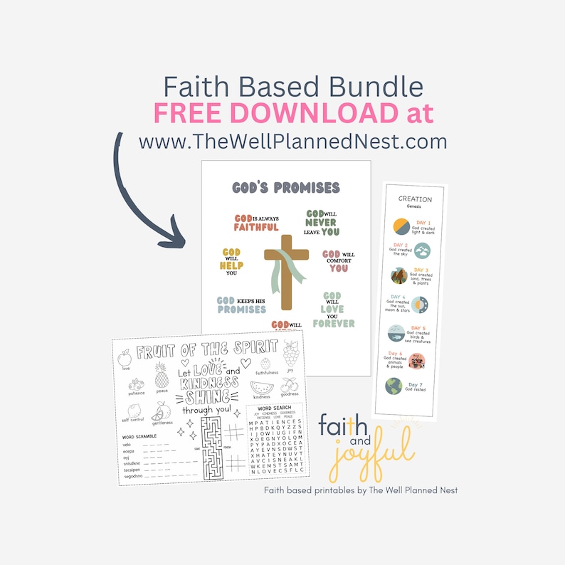 7 Days of Creation Bible Printable Posters, Kids Scripture Poster ...