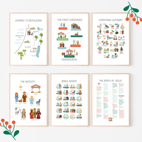 Christmas Story Nativity Bible Verse Nativity Posters - Etsy