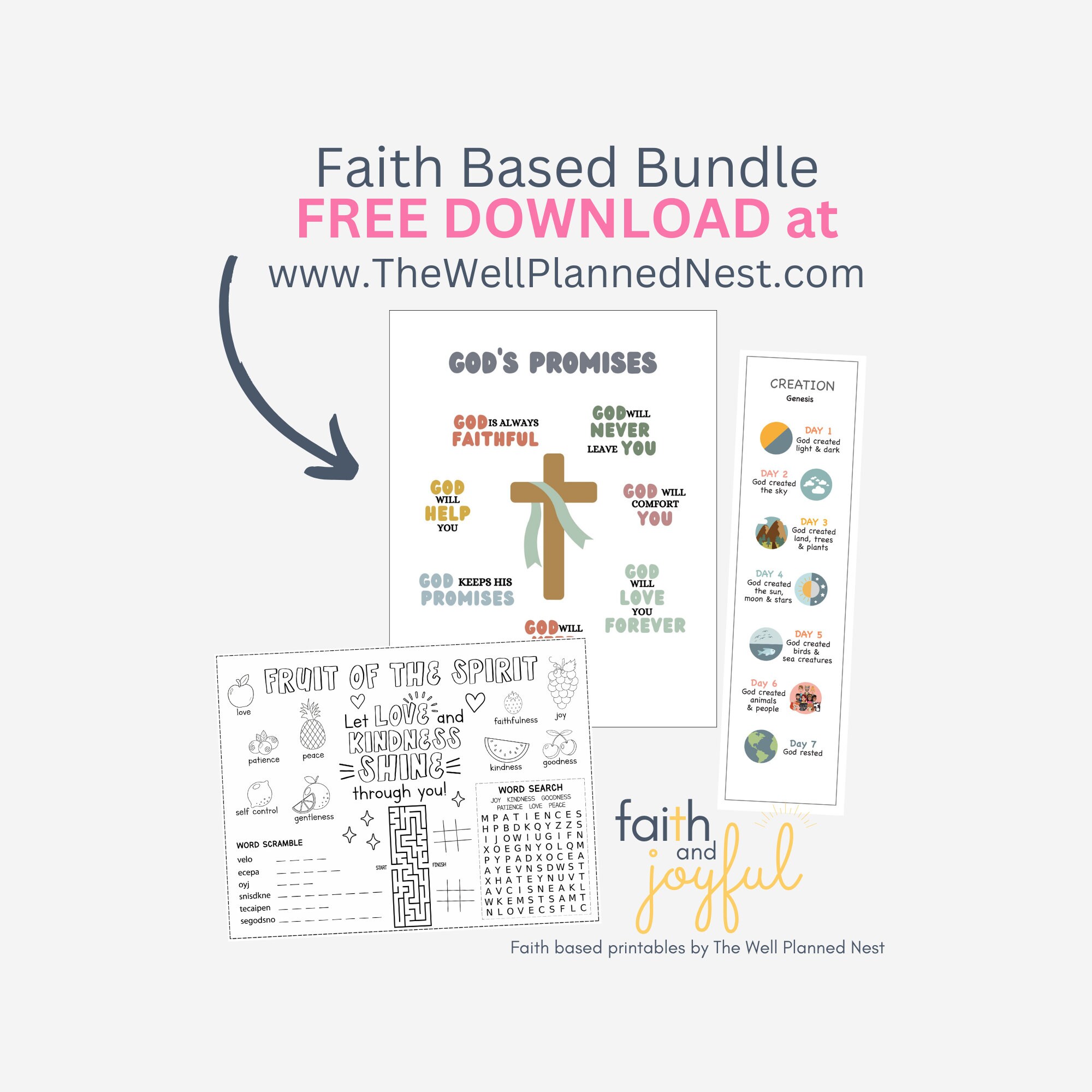 Kids Bible Verse Wall Art Scripture Posters Christian Classroom Decor ...