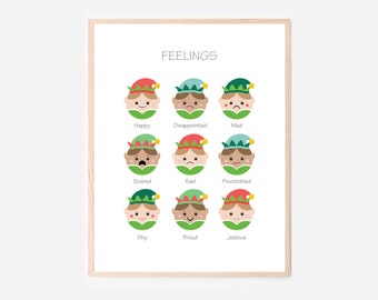 Feelings Emotions Kids Wall Art Room Decor Educational Poster | Etsy Canada