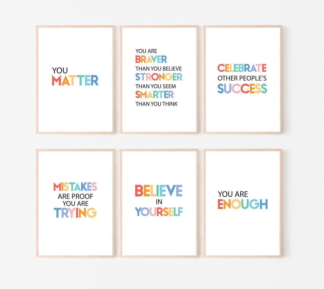 Classroom Poster Quotes Decor Growth Mindset Printable Back to School ...