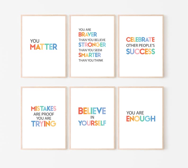 Classroom Poster Quotes Decor Growth Mindset Printable Back to School ...