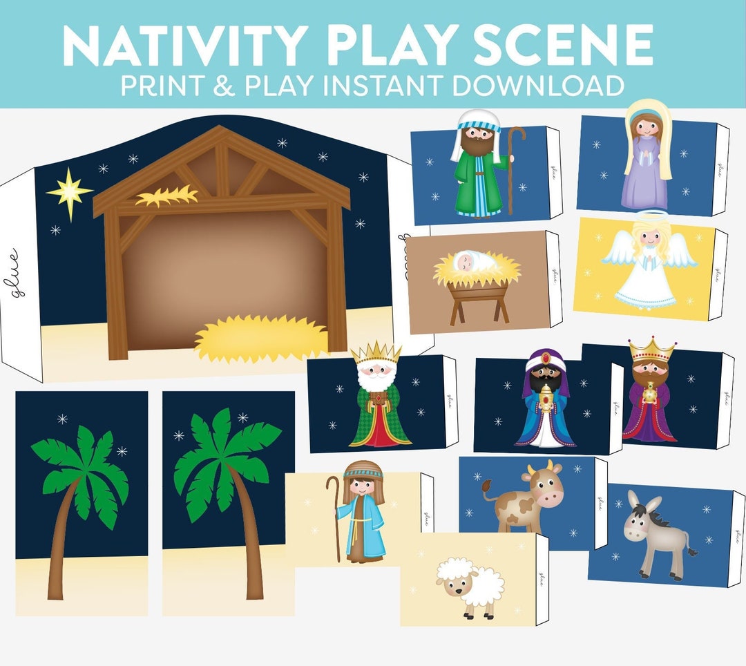 Christmas Nativity Play Scene Kids Fun Winter Creative Activity ...