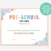 Pre-school Diploma Graduation Editable Certificate Instant Download ...