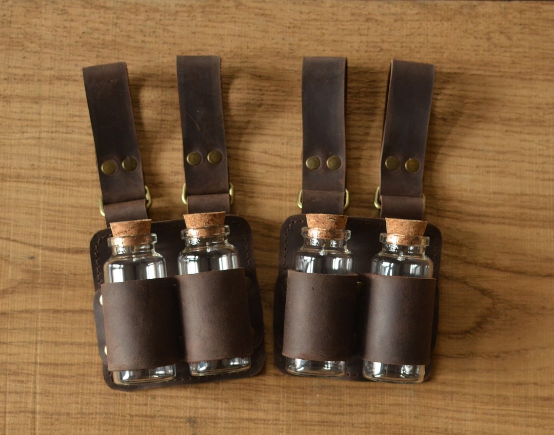 Leather Potion Holders, Bottles for Larp, Steampunk Belt Accessories - Etsy