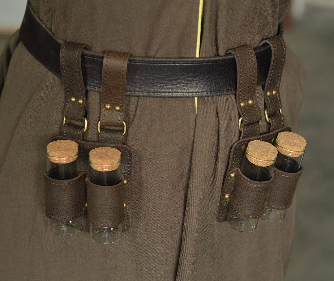 Set 2 Pieces Brown Leather Potion Holders Bottles for Larp - Etsy