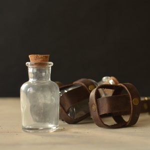 Set of Brown Leather Potion Holders #2 (3 Pieces), Bottles for Larp ...