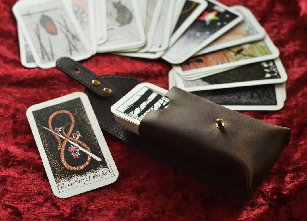 Brown Leather Case for Tarot Cards, Leather Card Holster, Tarot Deck ...