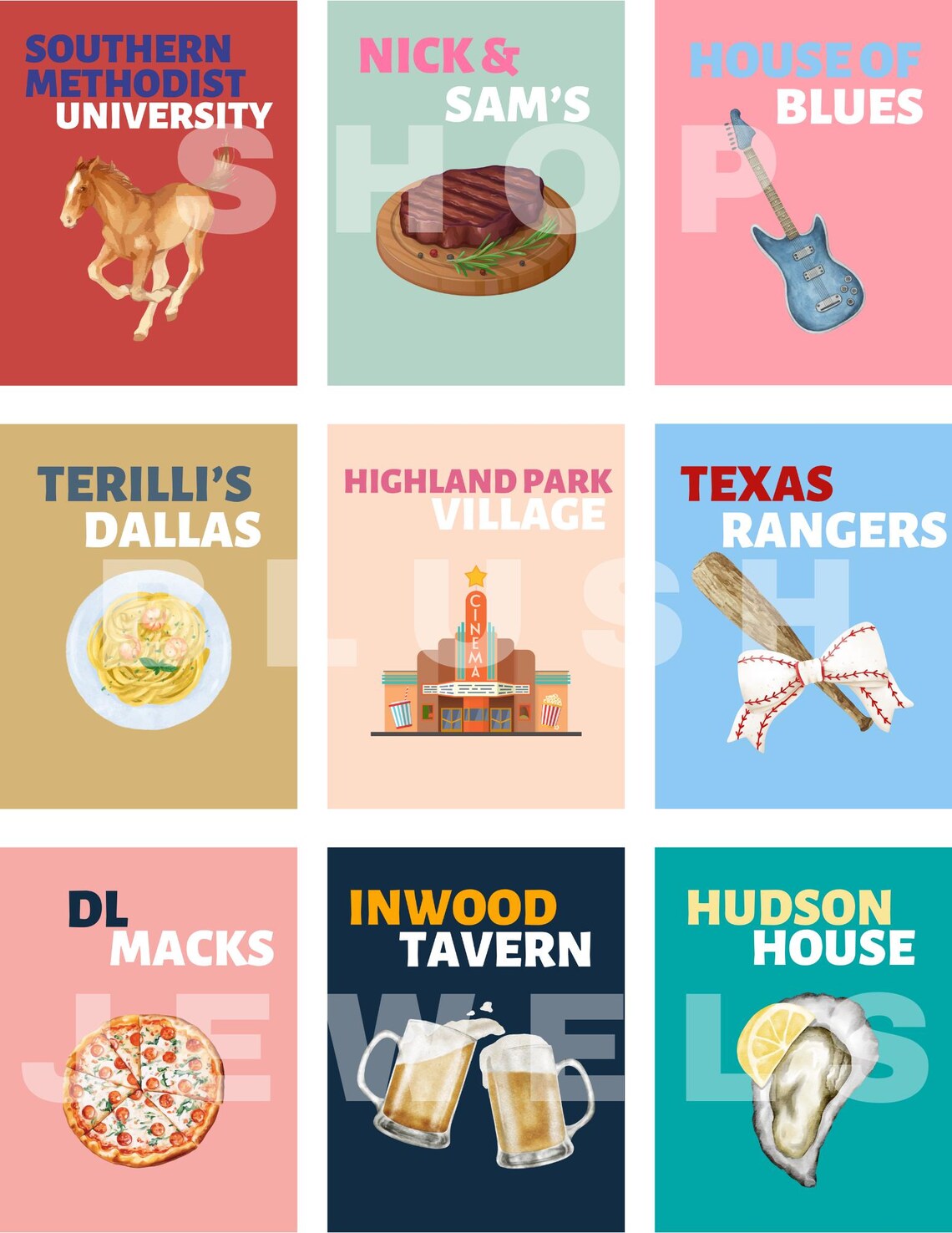 Iconic Dallas Spot Digital Art, Wall Decor Dallas Texas - Etsy