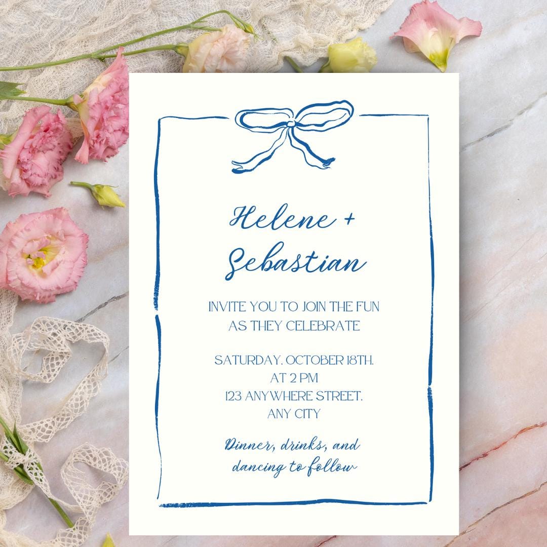 Custom Engagement Party Invitation Template – DIY Canva Card (digital ...