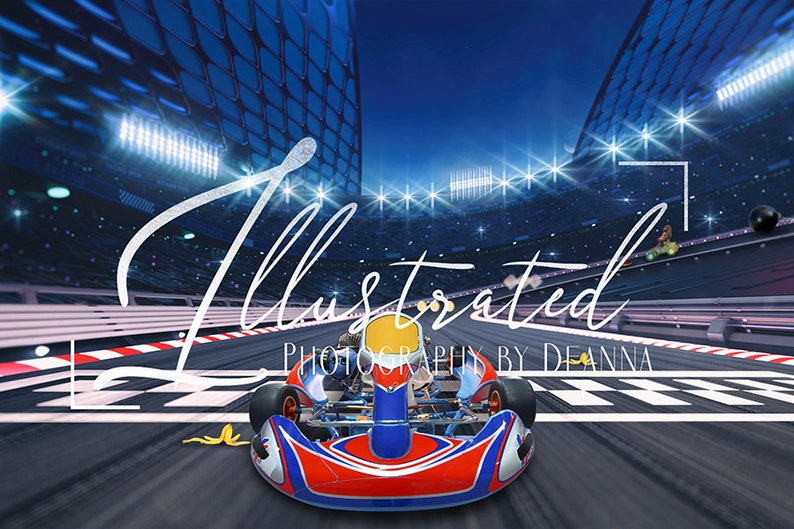 Go Kart Racing Digital Backdrop - Etsy