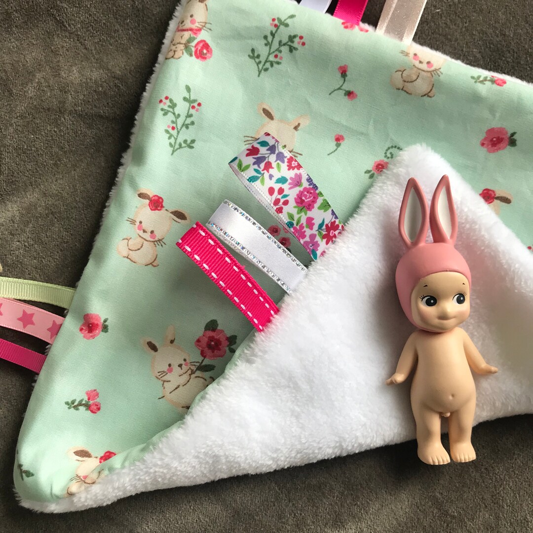 Soft Toy Labels With Little Rabbits and Vintage Roses/minky 20x20 - Etsy