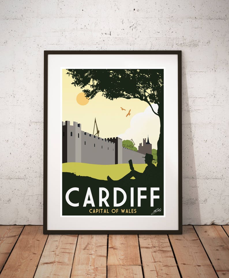 Cardiff - Vintage Travel / Tourism / Railway Print : A3 / A4 Size. - Etsy