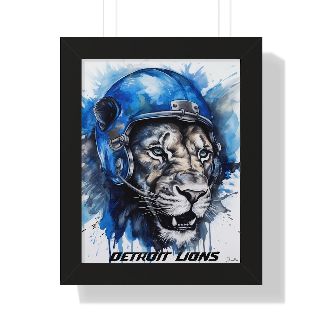 DETROIT LIONS NFL Framed Wall Art Wall Decor 11x14 Great Gift 4 Lions ...