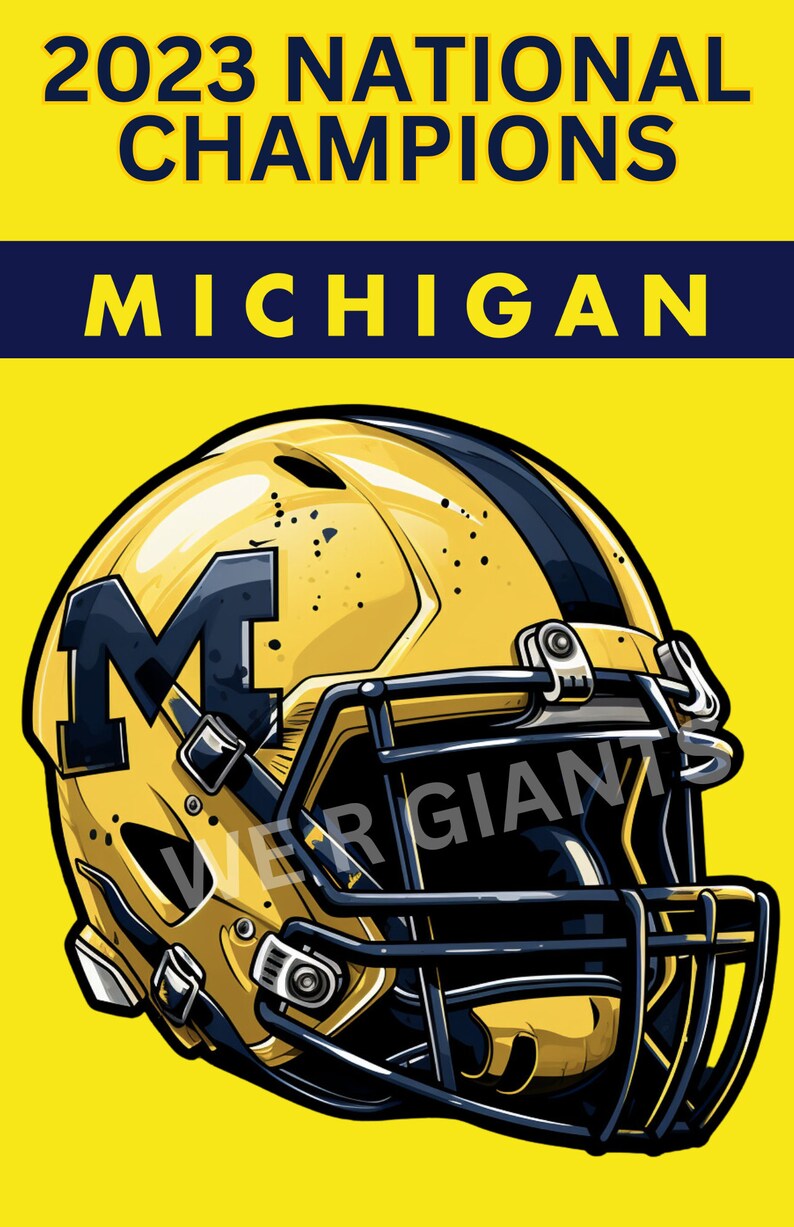 Michigan Wolverines Football 2023 National Champions Wall Art Wall ...