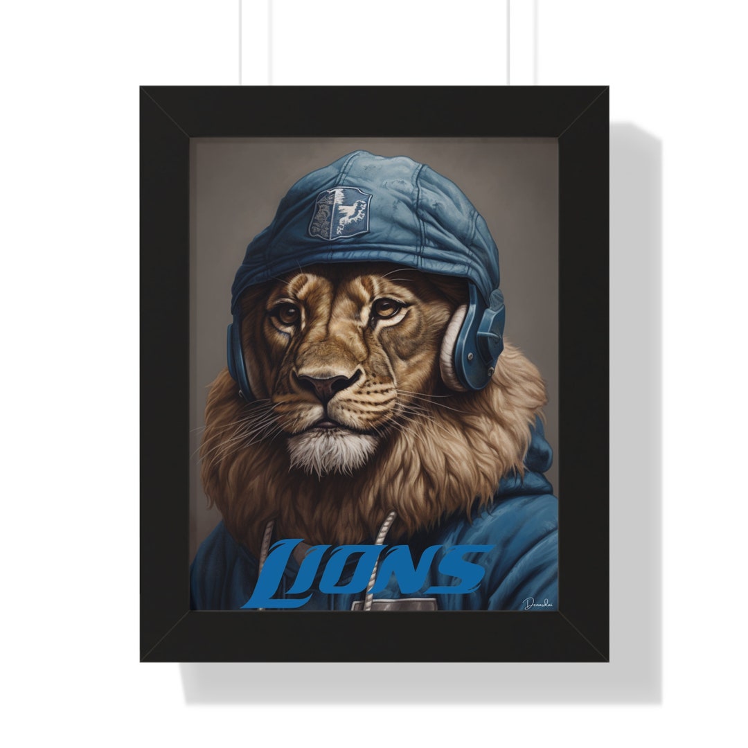 DETROIT LIONS NFL Framed Wall Art Wall Decor 11x14 Great Gift 4 Lions ...