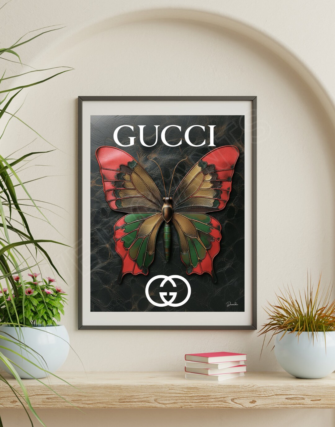 GUCCI Butterfly Wall Artwork 11X14 Wall Decor, GUCCI , Luxury Trendy ...