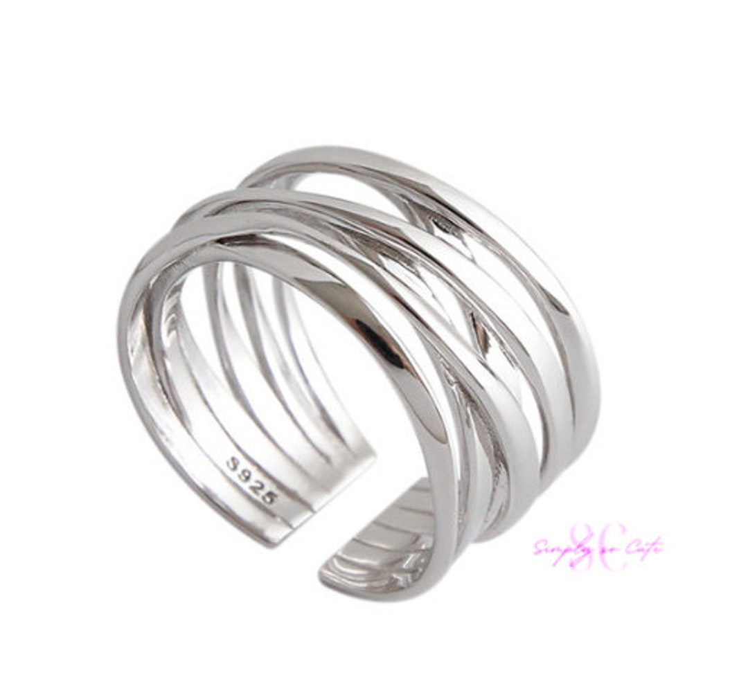 Adjustable Tangled Ring Plated in 925 Silver, Women's Jewelry, Birthday ...