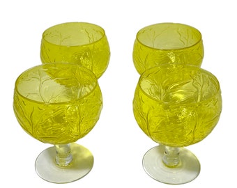 Yellow Vintage Goblets - Etsy