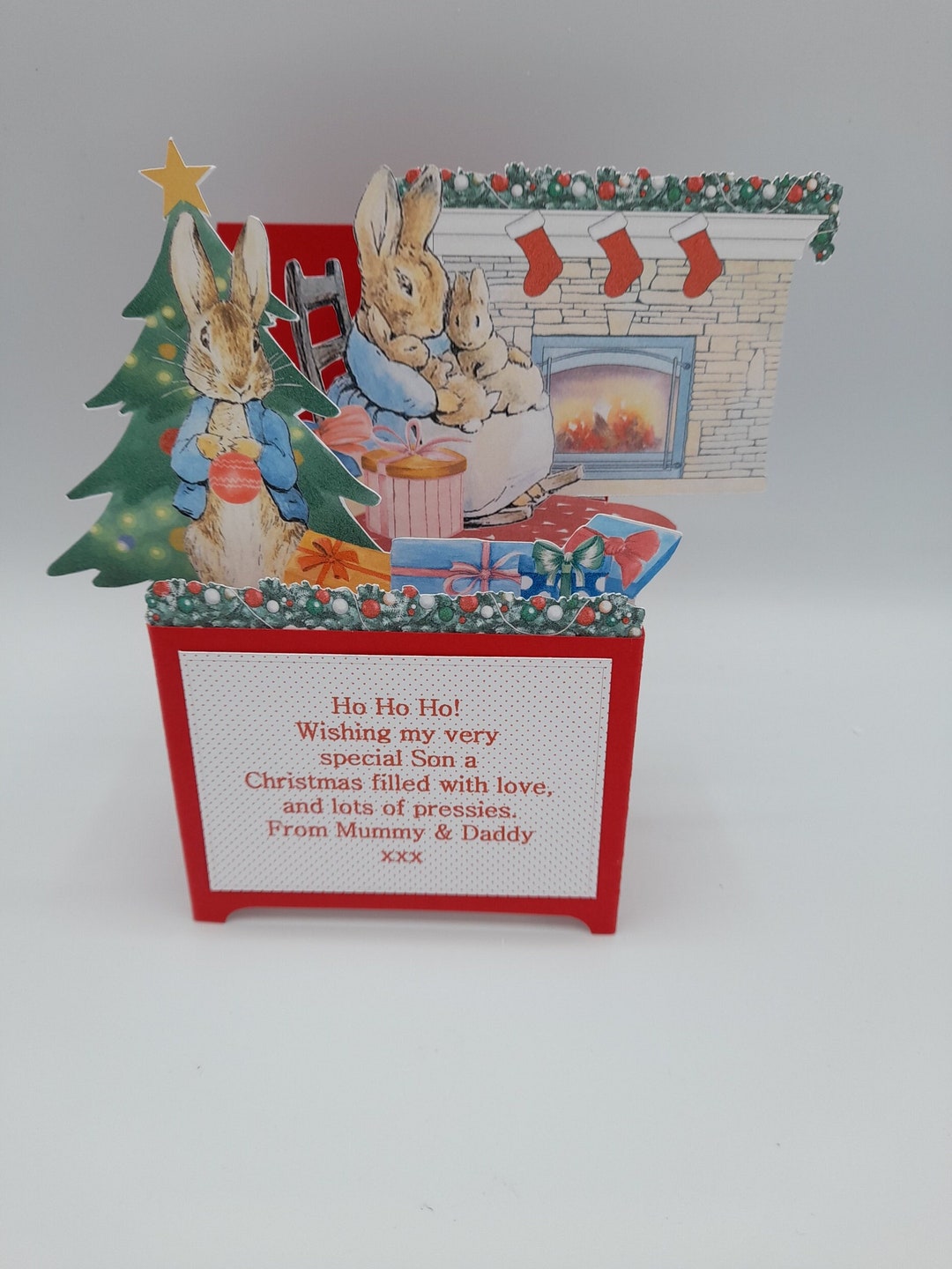 Peter Rabbit Pop up Christmas Card, Unique POP up Card, Christmas Cards ...