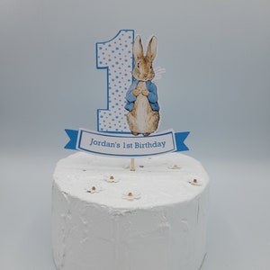 Peter Rabbit Cake Topper, 1st Birthday Actual Cake Topper, Personalised ...