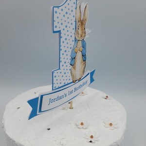 Peter Rabbit Cake Topper, 1st Birthday Actual Cake Topper, Personalised ...