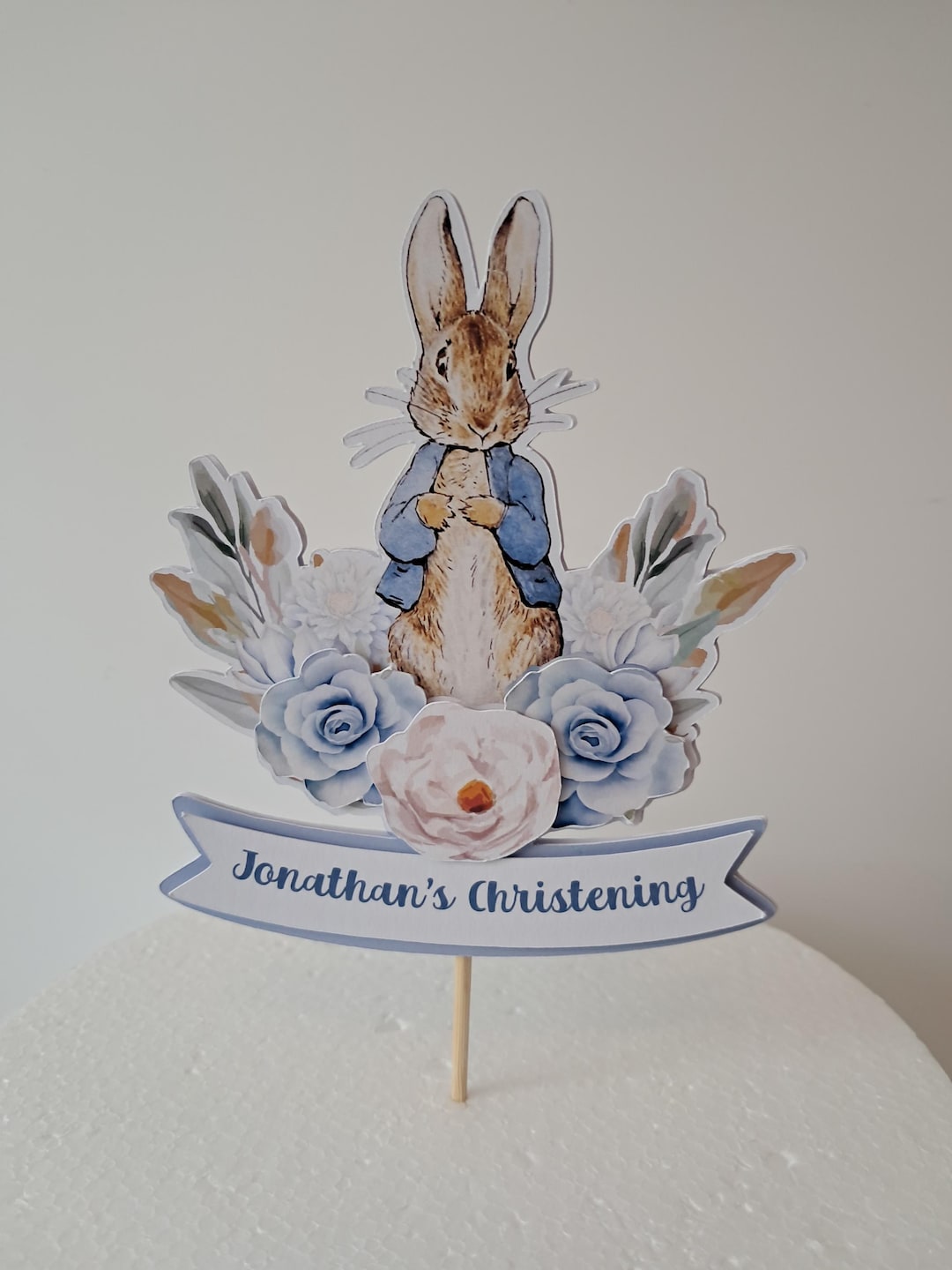 Personalised Peter Rabbit Cake Topper, Christening / Baptism Actual ...