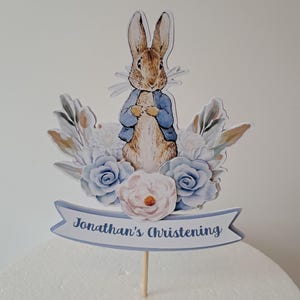 Personalised Peter Rabbit Cake Topper, Christening / Baptism Actual ...
