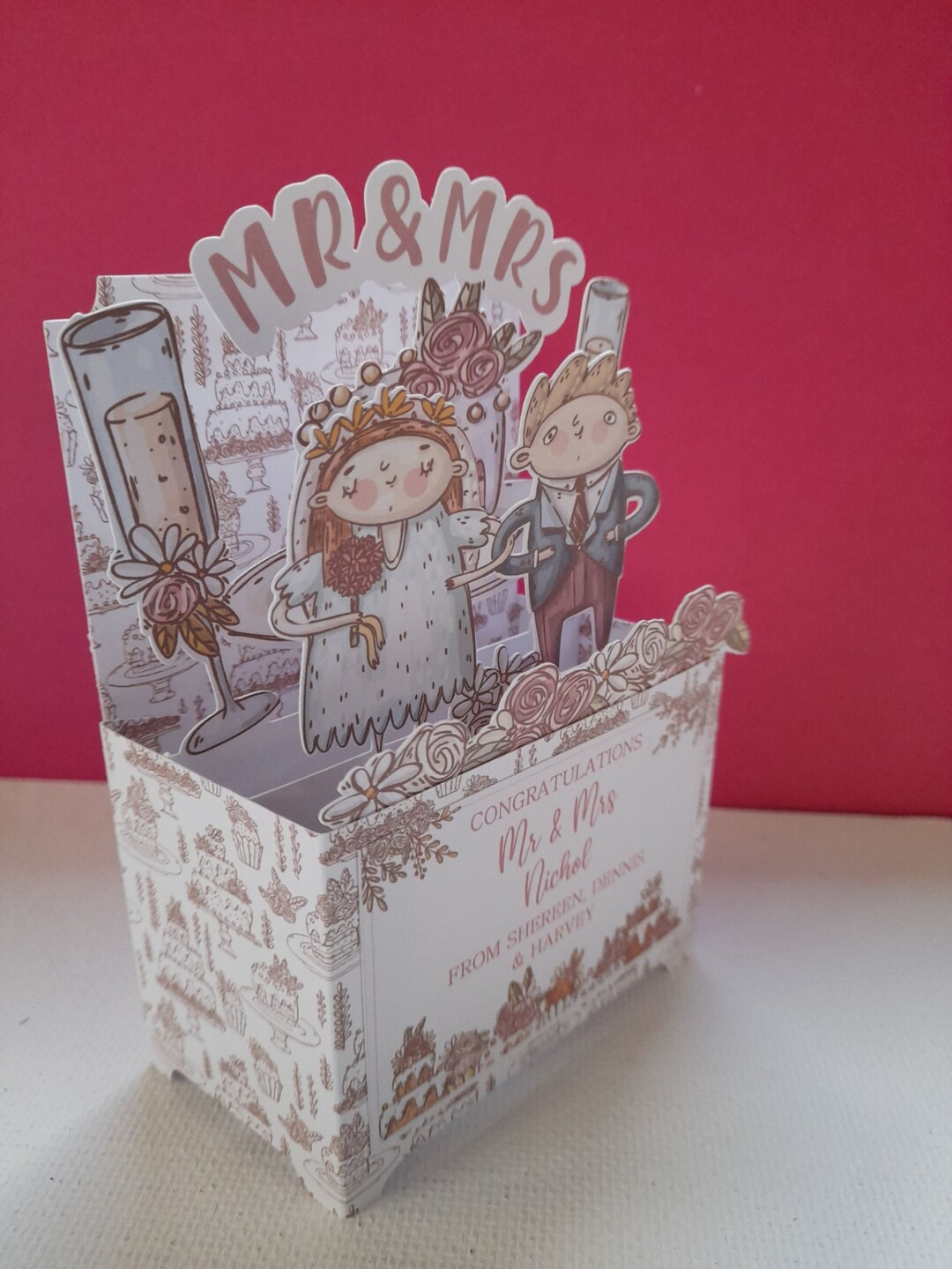 Personalised Wedding Pop up Card, Unique Pop up Wedding Card - Etsy UK