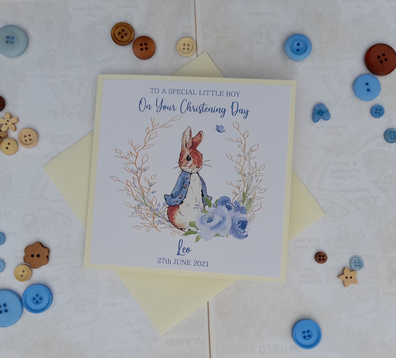 Personalised Peter Rabbit Christening Card Peter Rabbit Cute - Etsy UK