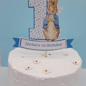 Peter Rabbit Cake Topper, 1st Birthday Actual Cake Topper, Personalised ...