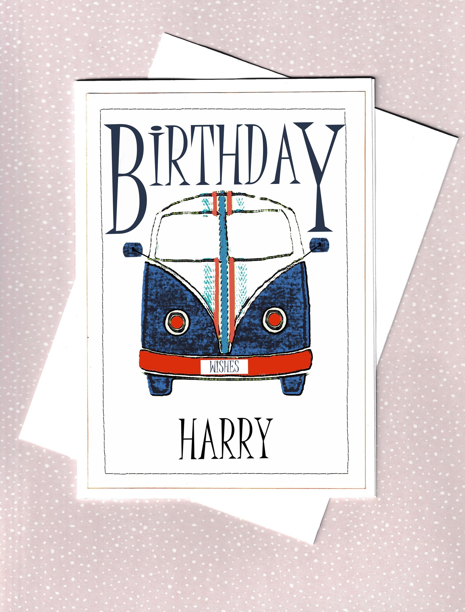 Happy Birthday Card For Him Camper Van Birthday Cards For Etsy