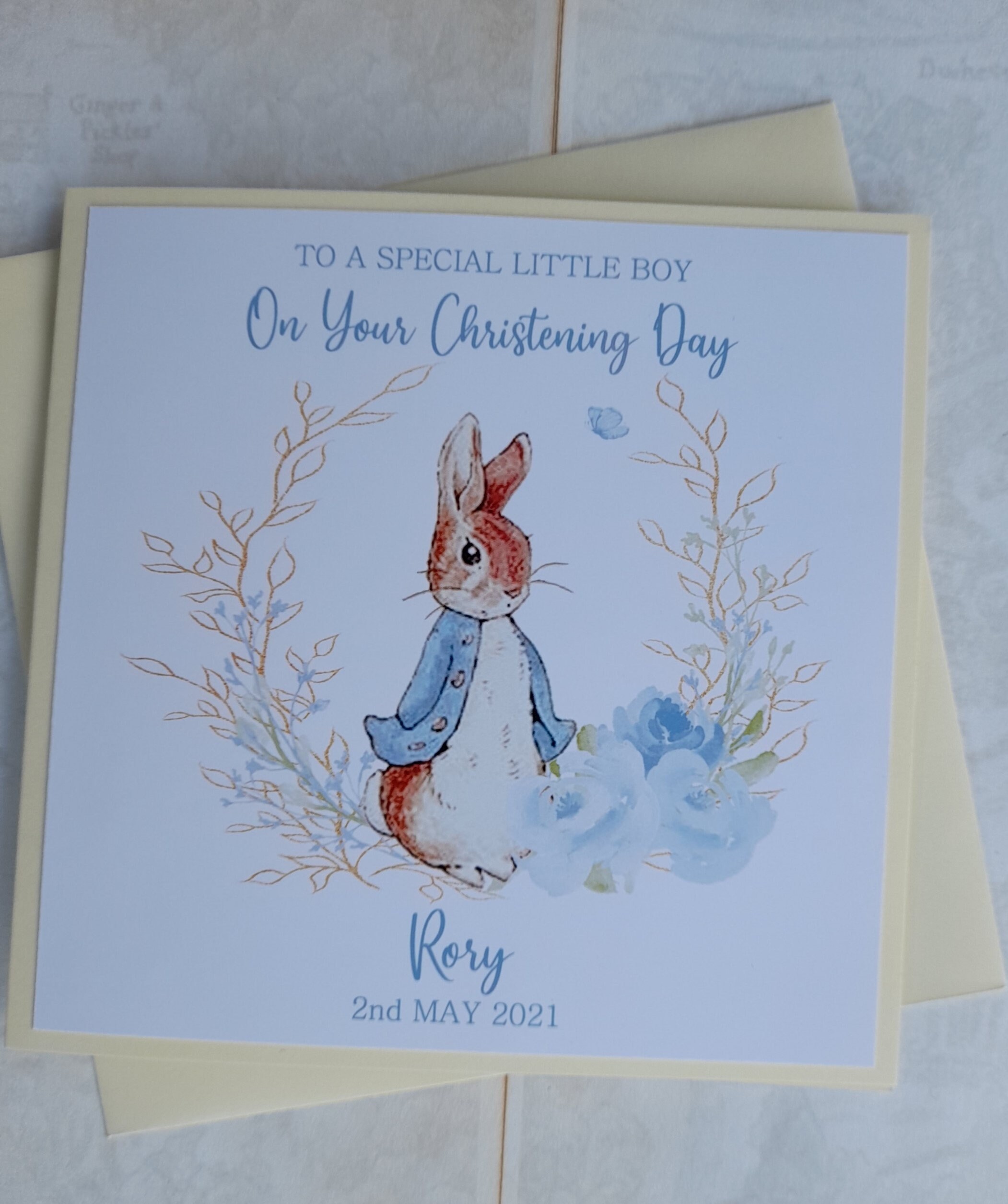 Personalised Peter Rabbit Christening Card Peter Rabbit Cute - Etsy UK