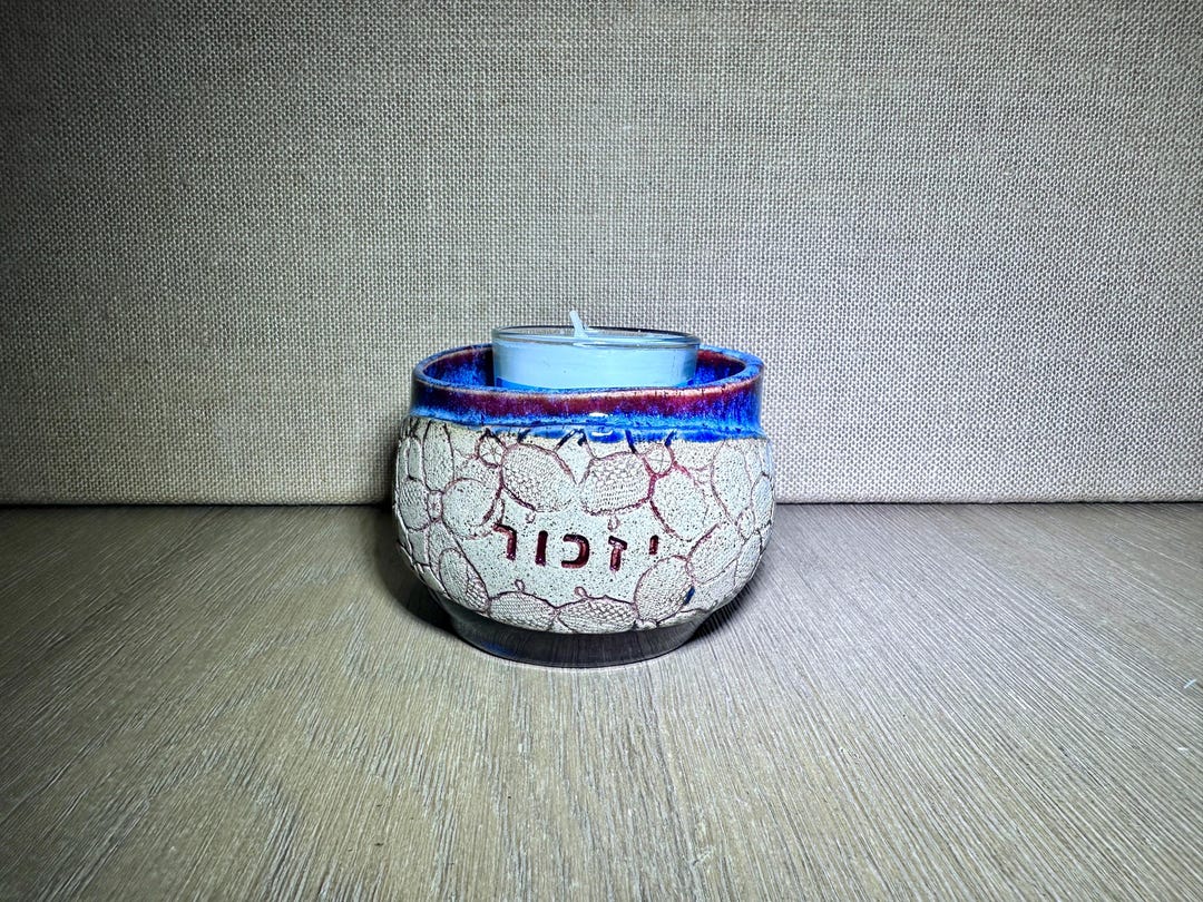 Ceramic Yahrzeit Candle Holder. Jewish Memorial Candle Holder. Handmade ...