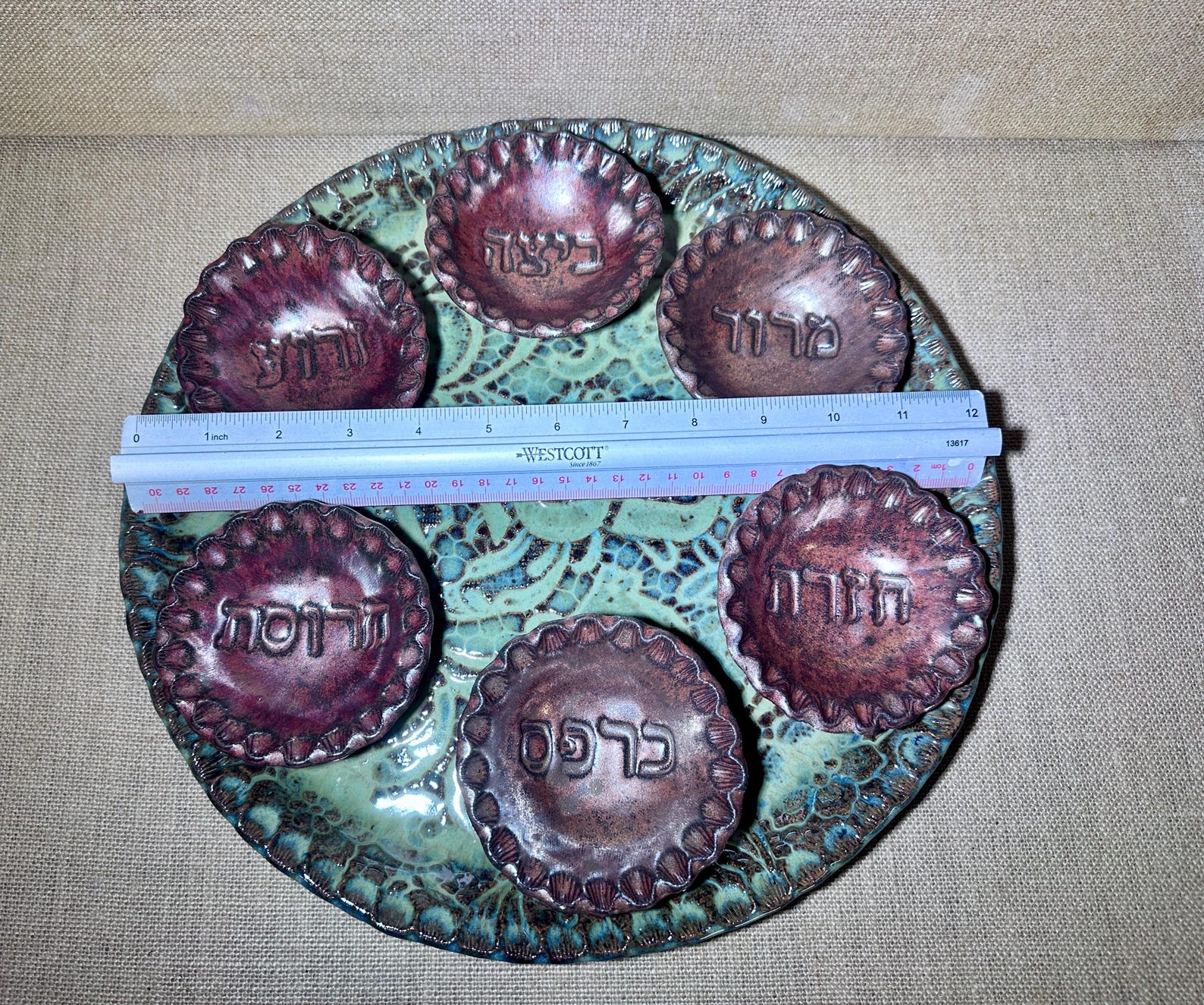 Handmade Large 13” Passover Seder Plate. Ceramic Seder Plate. Passover ...