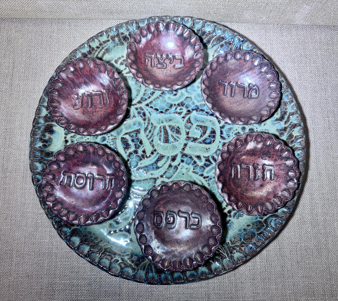 Handmade Large 13” Passover Seder Plate. Ceramic Seder Plate. Passover ...