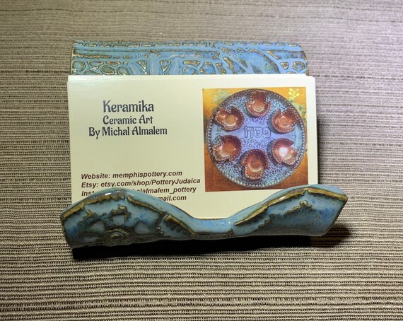 Ceramic Business Card Holder. Recipe Card Holder. - Etsy